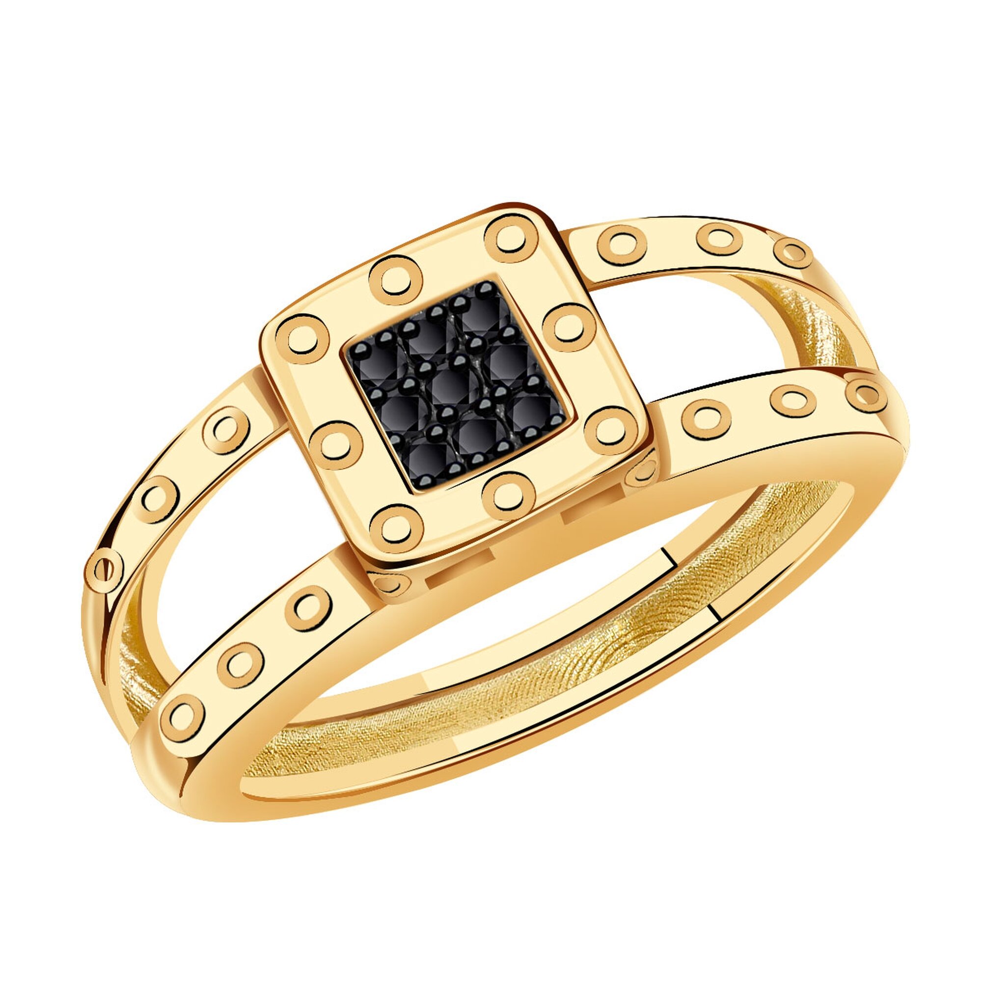 Кольцо, красное золото, 585 проба, фианит