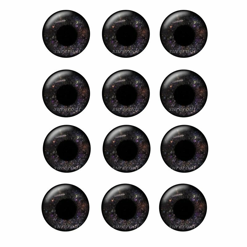 Стеклянные кабошоны для глаз Surerodi 14 мм Черный, 24