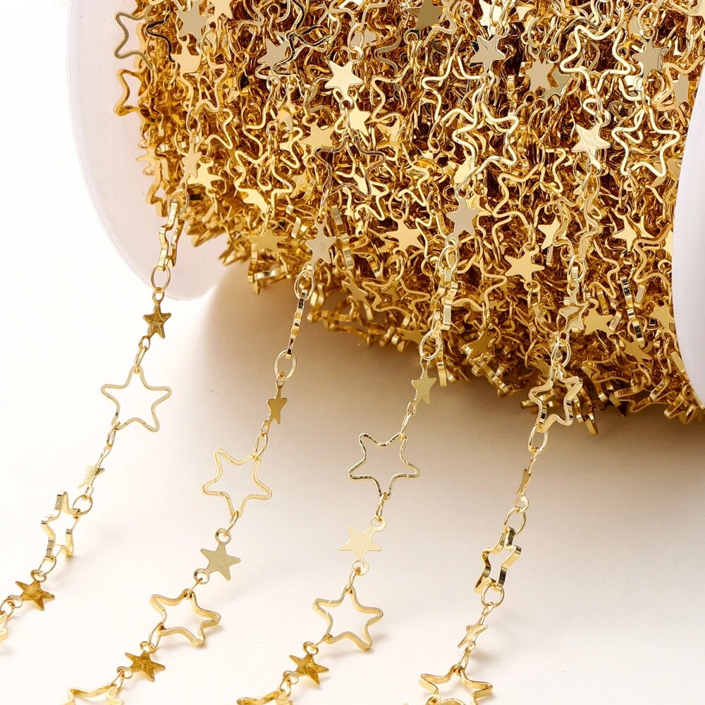 Цепочка звёздочек 18K Gold, 0.5/1 метр
