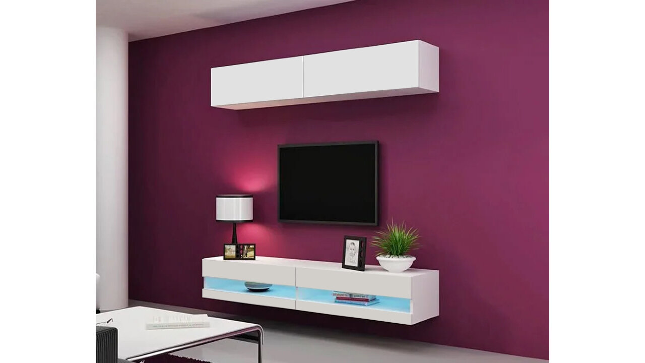 Гостиная Виго нью 12 Белый Фасадный 0101 NEW 180x42x180 см, Дом мебели для вас