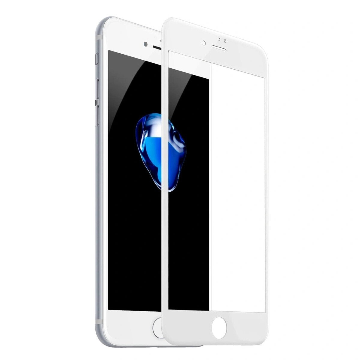 Защитное стекло на iPhone 6/6S, 3D Tiger Glass, белое, с олеофобным покрытием