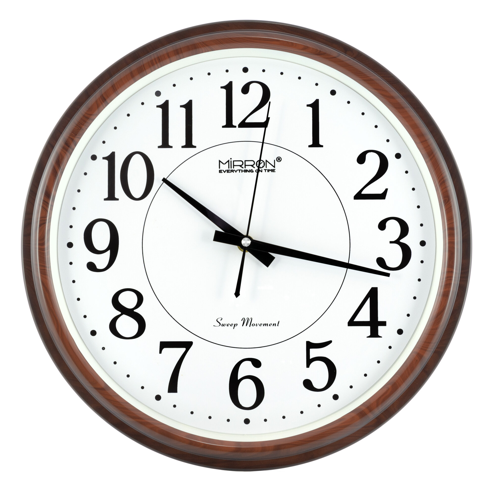 Настенные часы Mirron P2568A ДКБ, кварцевые, круглые, пластик, 36х4.5 см