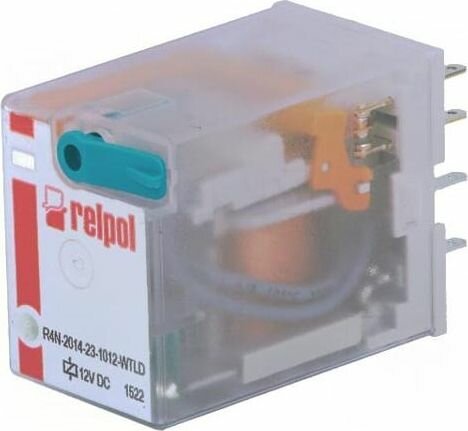 Реле RELPOL R4N-2014-23-1012-WTLD электромагнитное 4PDT Uобмотки 12ВDC 6A/250ВAC 6A/24ВDC 1шт