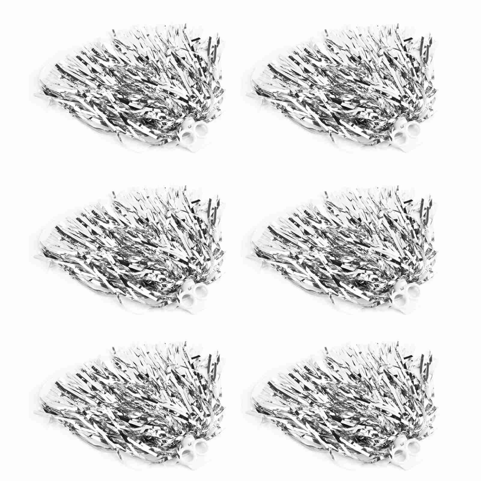 Серебряные танцевальные аксессуары Cheer Pom Poms Squad для спортивной вечеринки, набор помпонов для болельщиков, танцевальное оборудование для черлидинга