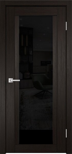 Межкомнатная Дверь Verda К-11 Венге со Стеклом Лакобель Чёрный 2000х800мм (Полотно 1шт) / Верда.