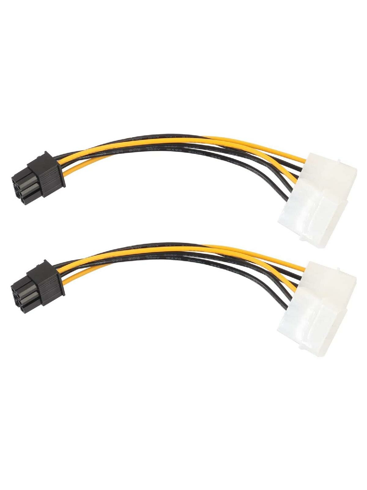 2 двойных кабеля адаптера питания видеокарты от 4Pin до 6Pin