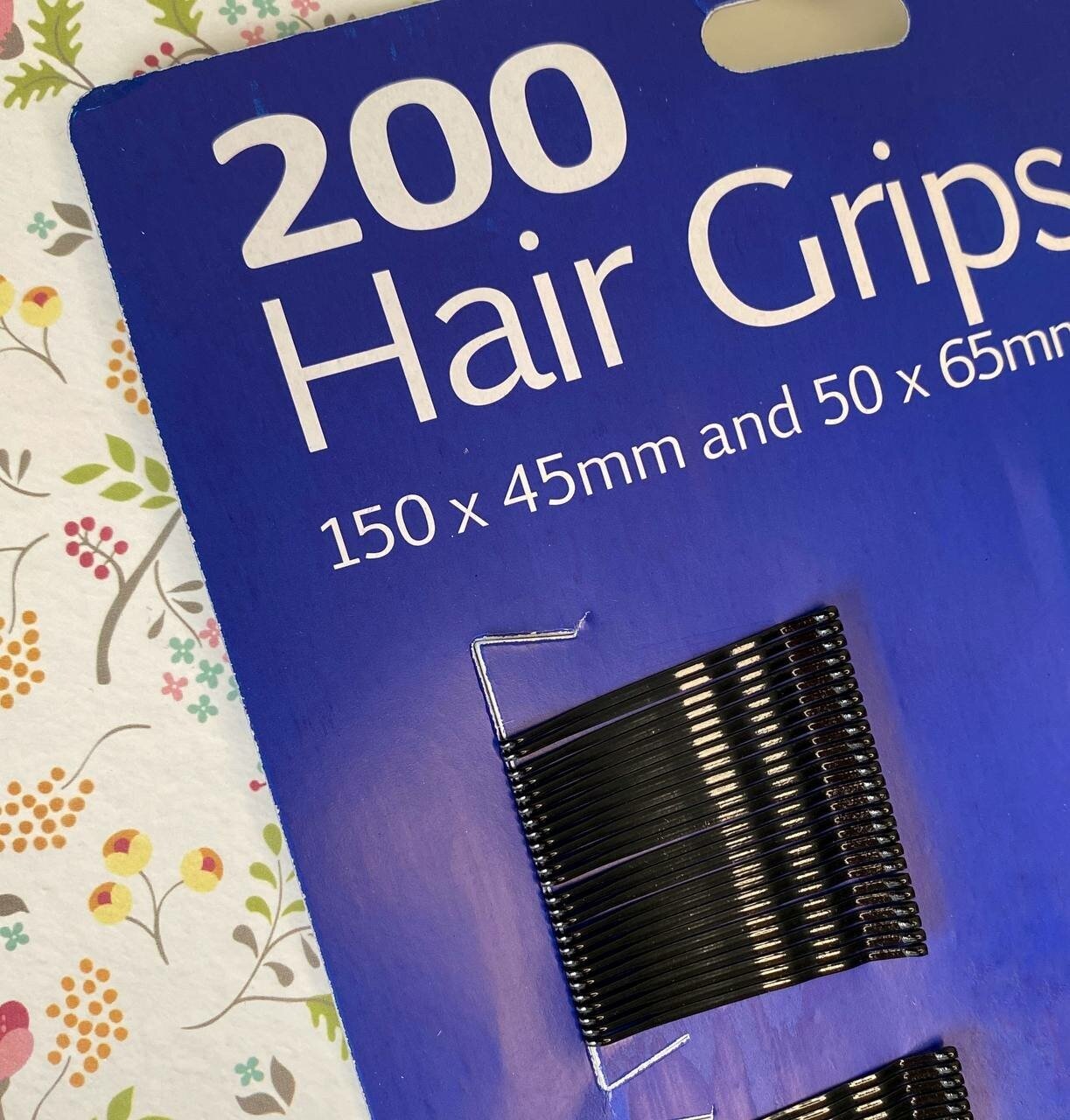 Невидимки для волос черные Hair Grips, набор 200 шт (4,5 и 6 см) YZ