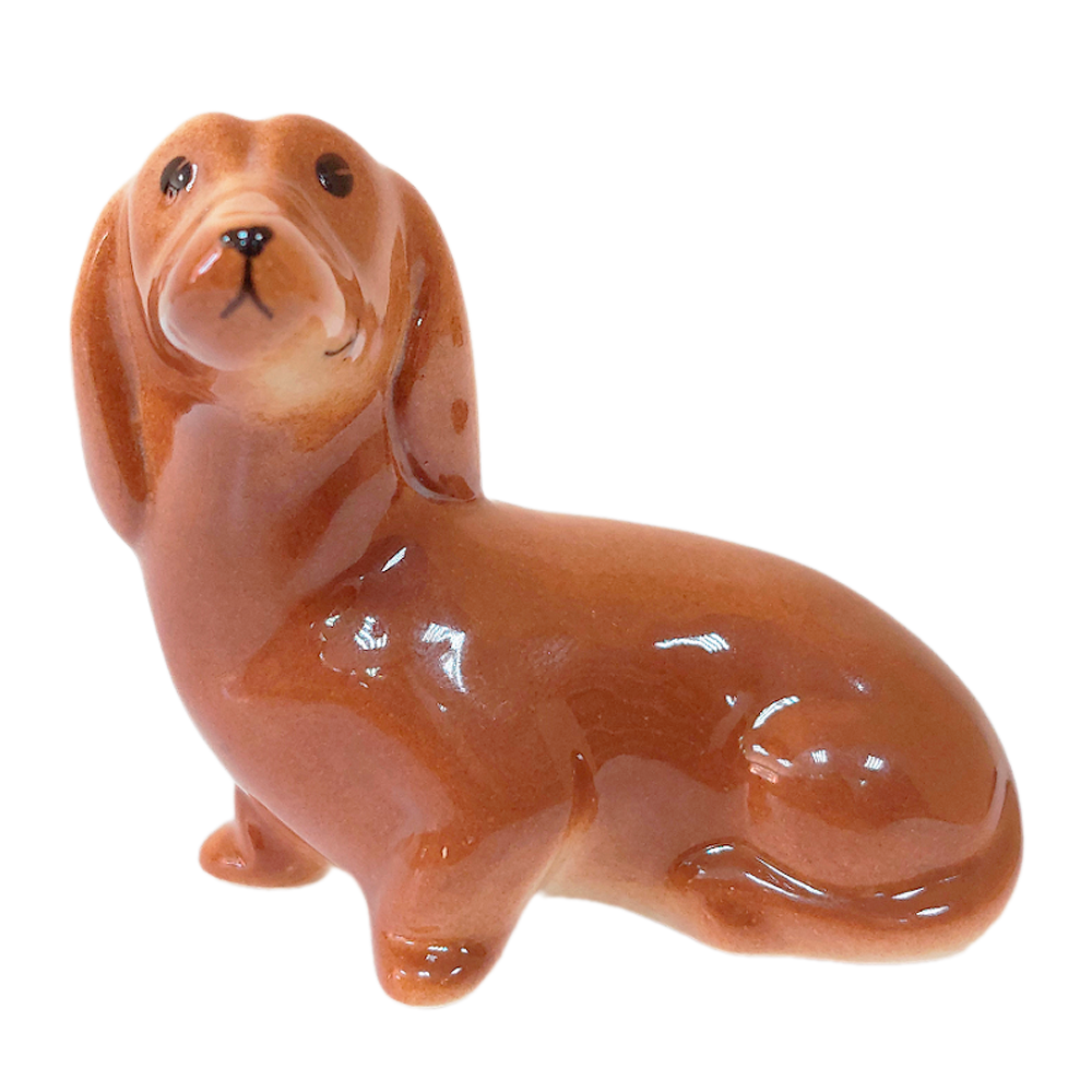 Фарфоровая фигурка "Собака Такса гладкошёрстная", окрас коричневый