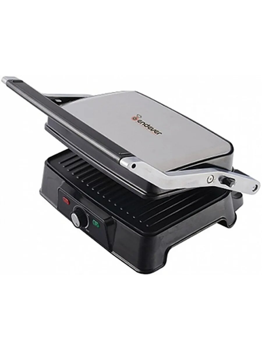 Электрогриль ENDEVER Grillmaster 220, антипригарное покрытие, серебристый