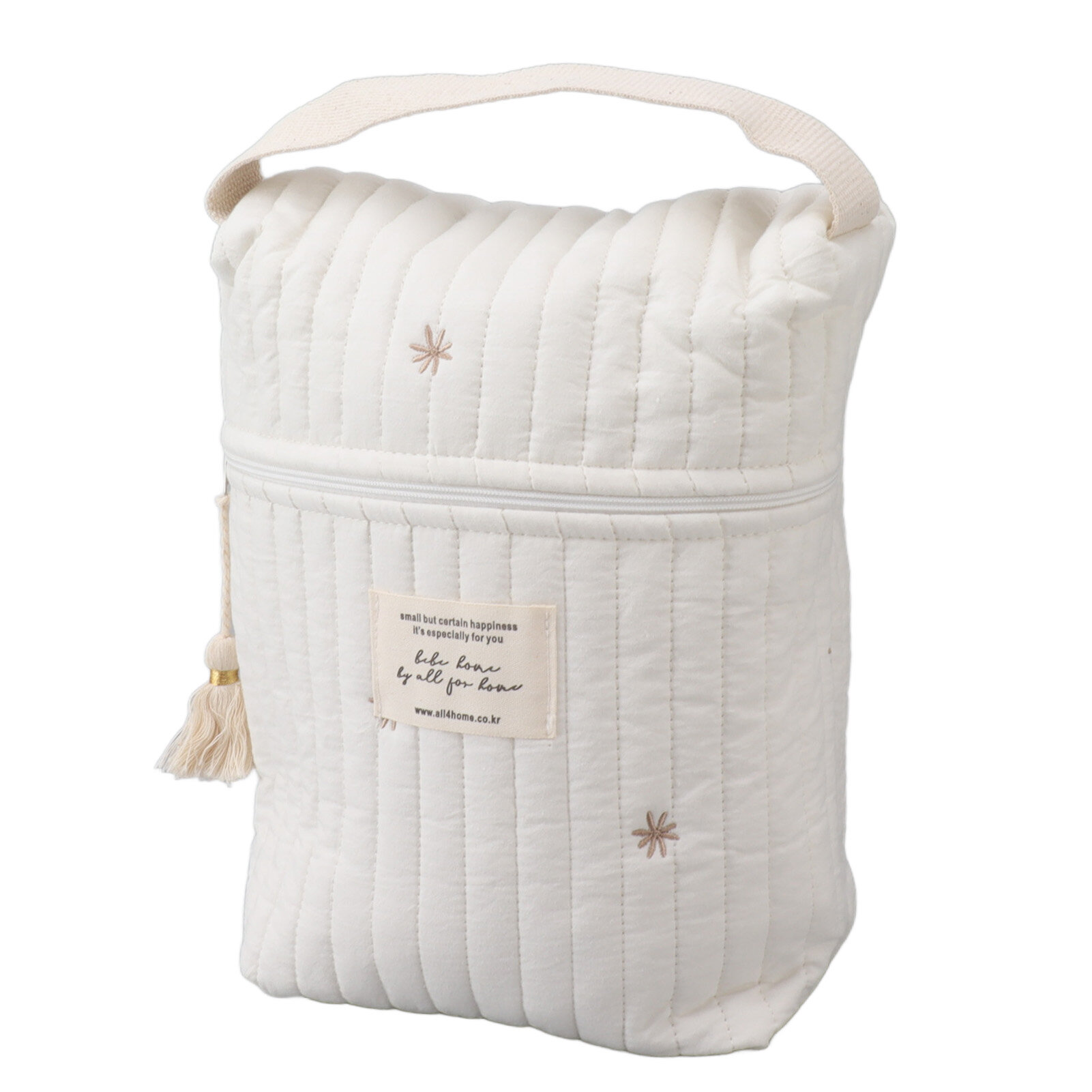 Cute Quilting Embroidered Pattern Diapers Bag для мам, вместительный, 100% хлопок, подходит для прогулок и путешествий