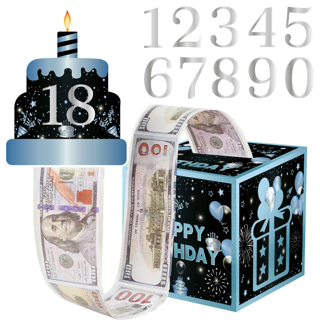 Карточка для денег на день рождения с ярким дизайном для украшения вечеринки и подарка стиль 27