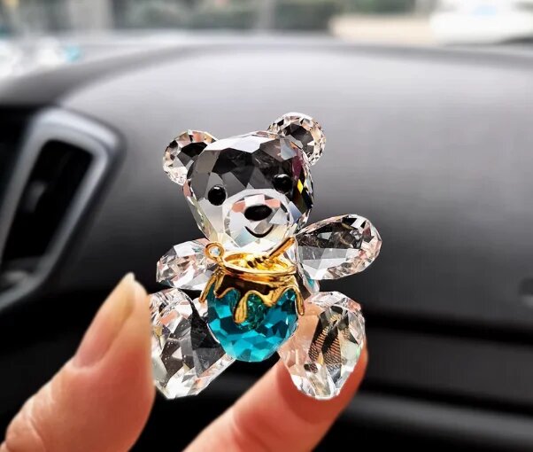Фигурки медведей из хрусталя blue pot bear