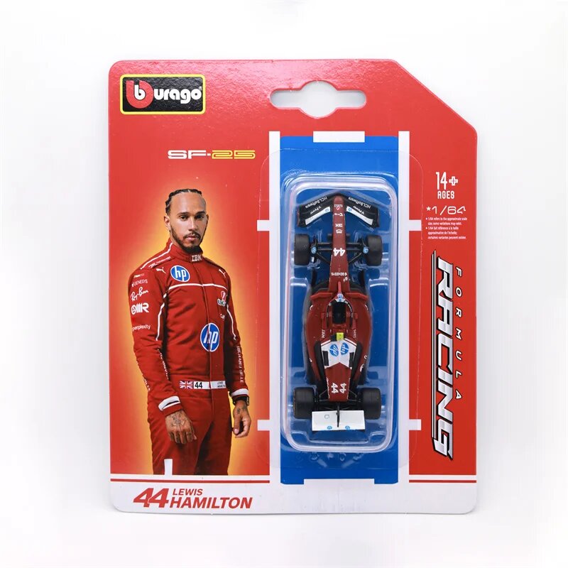 Bburago SF-25 No.44 Hamilton, красный, 1:64