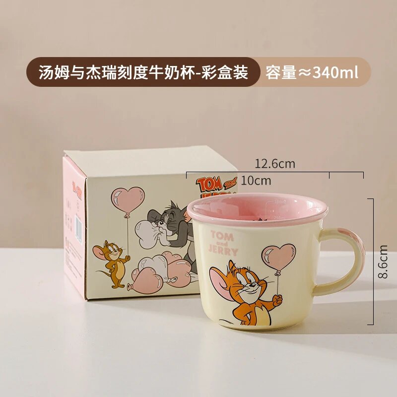 340 мл персонализированная кружка «Том и Джерри», кавайная керамическая чашка, мультяшные хлопья, чашка для кофе, воды, посуда, подарок другу, дети на день рождения