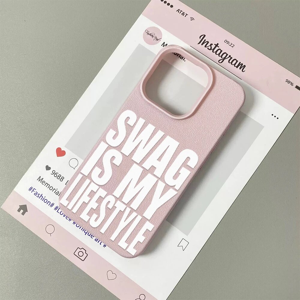Розовый чехол для iPhone 15 Swag Lifestyle, силикон