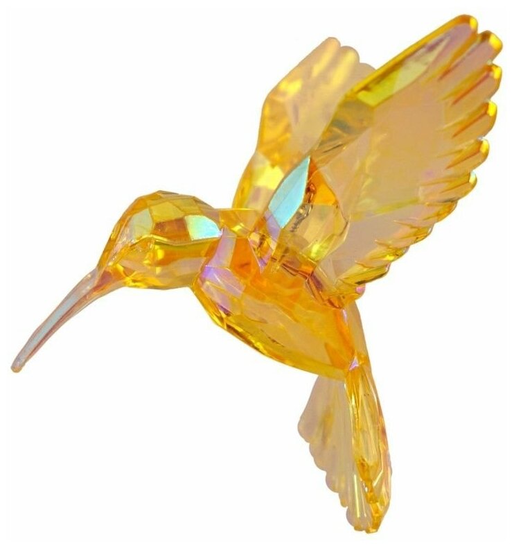 Ёлочное украшение радужная колибри, акрил, радужно-янтарная, 10 см, Kurts Adler