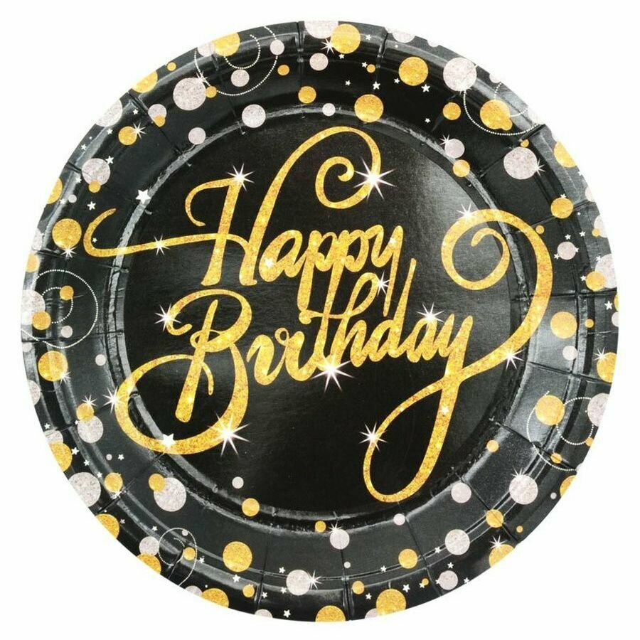 Одноразовая посуда для праздника Тарелки Happy Birthday 6шт 23см