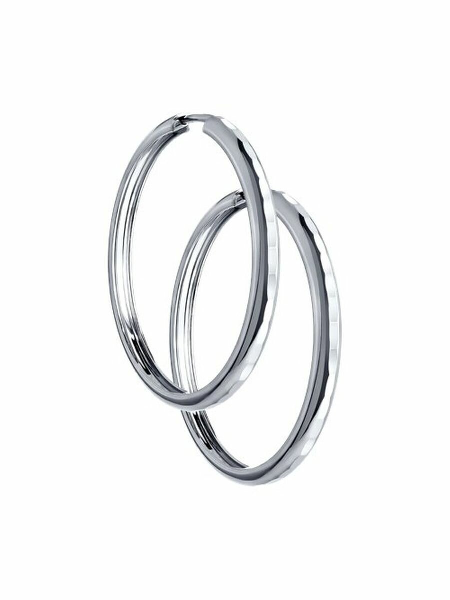 Серьги конго, серебро, 925 проба, родирование