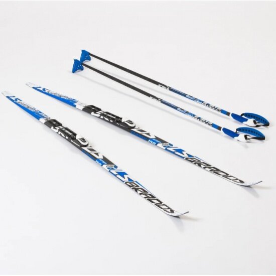 Лыжный комплект Stc с креплением NNN (Rottefella) с палками 150 STEP Brados LS Blue