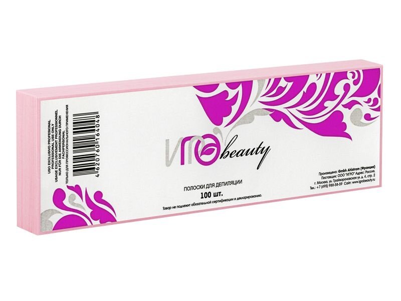 Igrobeauty Полоски для депиляции (100шт/пачка) 7*22 см, розовые