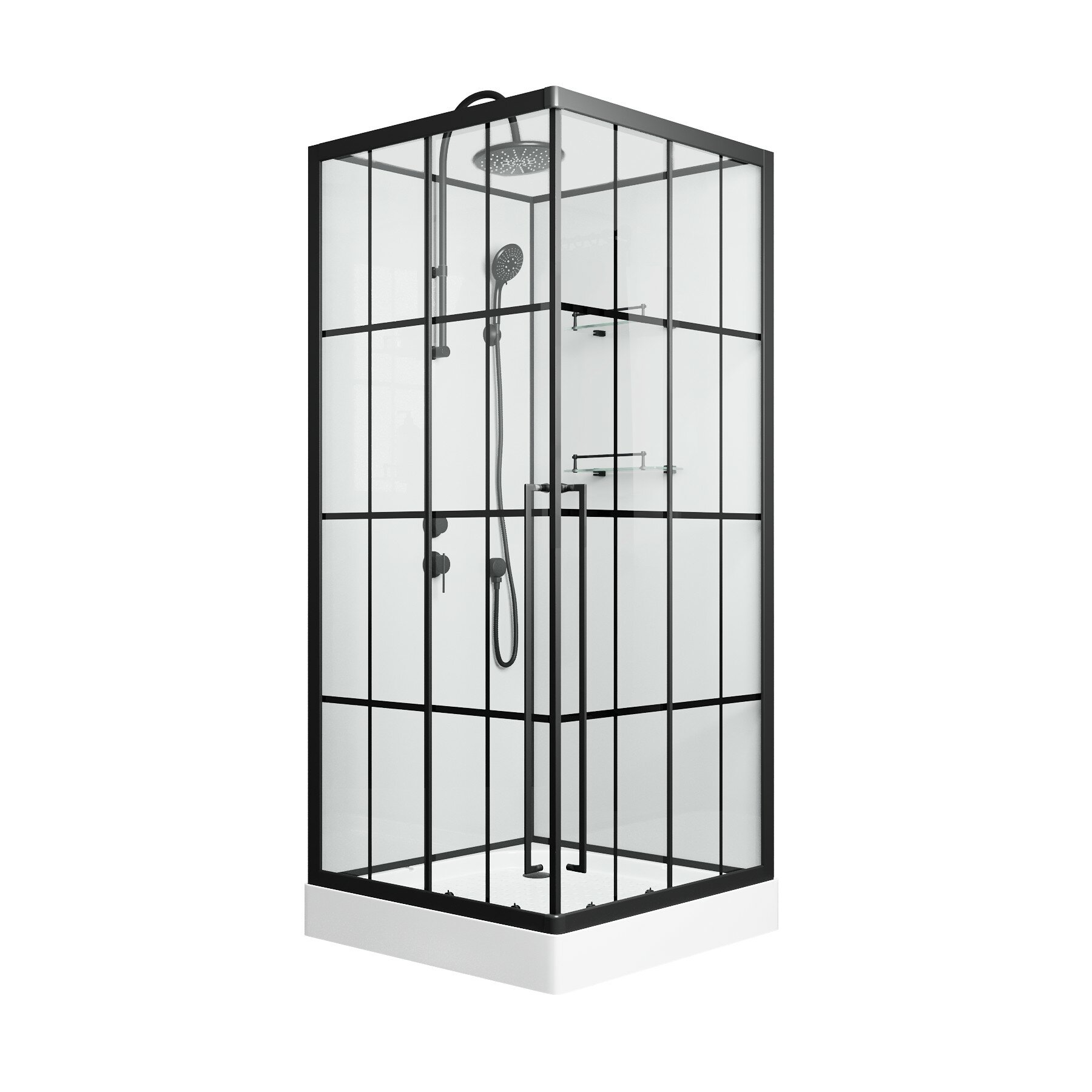 Душевая кабина Niagara Standart 100х100 ST100/15QL/KL/BKT стекло прозрачное, профиль черный