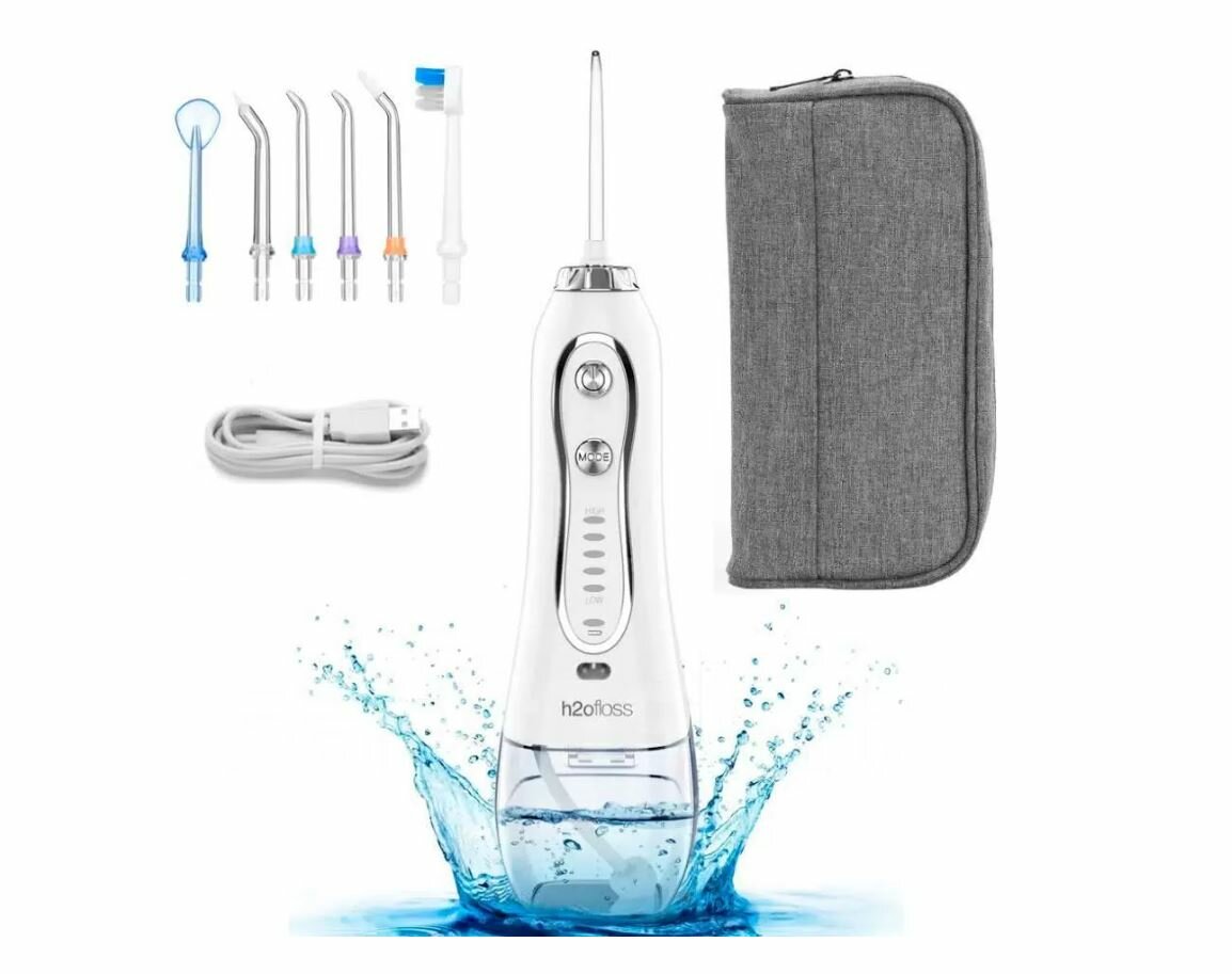 Портативный ирригатор h2ofloss HF-6, белый