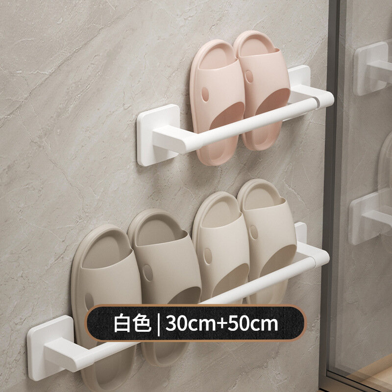 Стойка для тапочек в ванной, на заднюю дверь туалета, без сверления, настенная стойка для хранения с дренажем, органайзер для обуви, магический инструмент