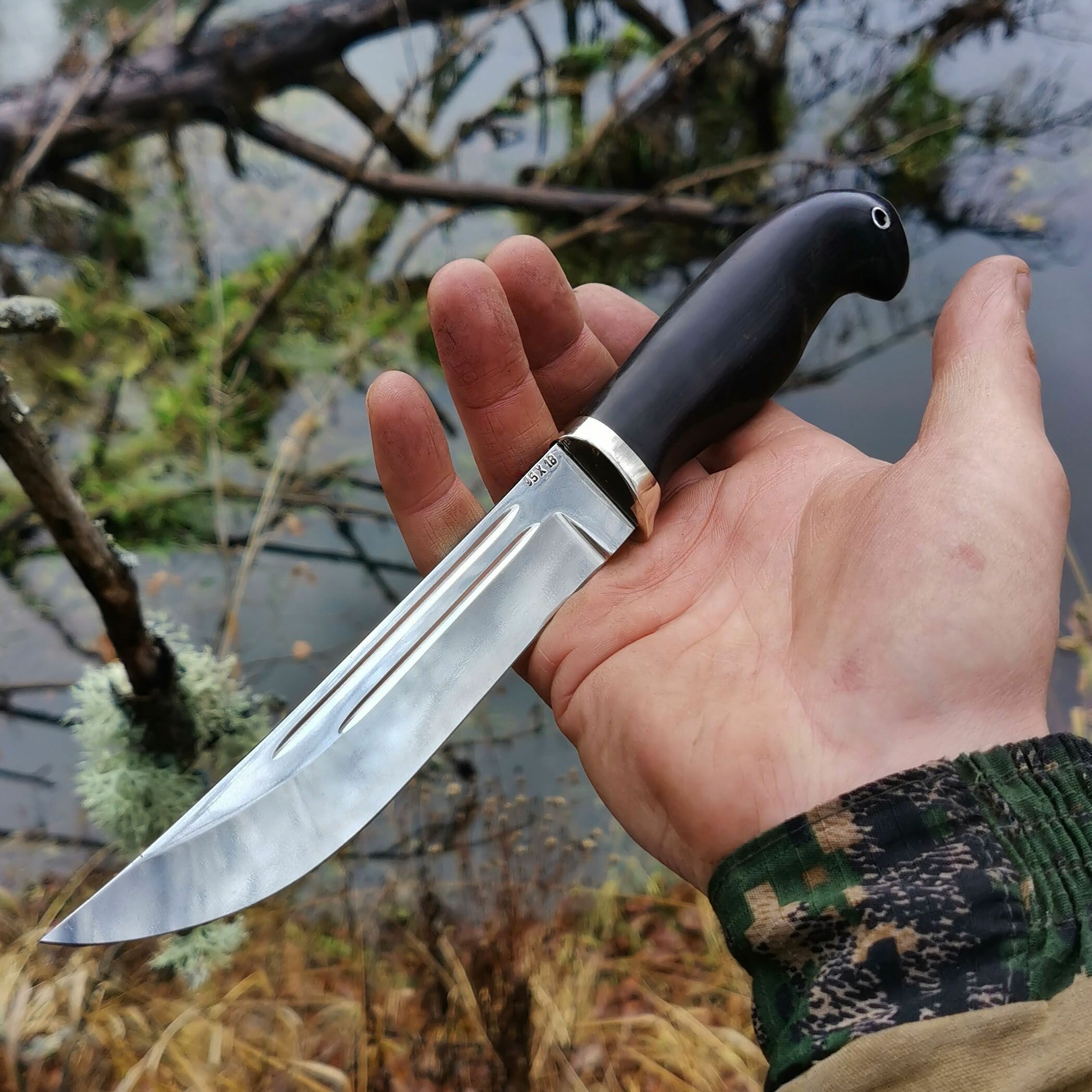 Нож Засапожный-малый из кованой стали 95Х18