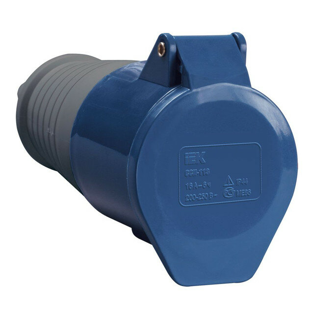 IEK ССИ-213 переносная силовая розетка 16А 220В IP44 2P+PE кабельная установка