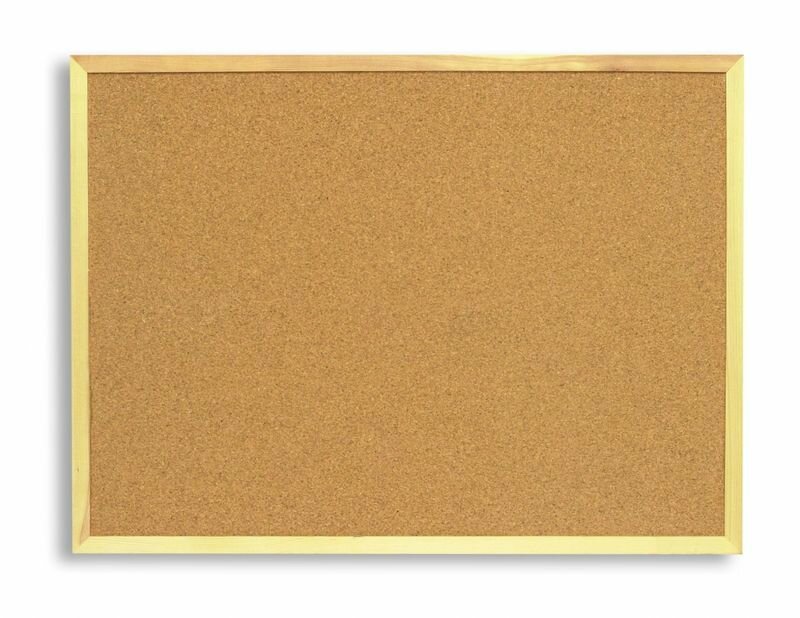 Доска пробковая 45х30 Attache, рамка-дерево
