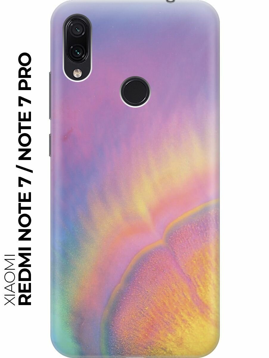 Силиконовый чехол Сиреневое перо на Xiaomi Redmi Note 7 / Note 7 Pro / Сяоми Редми Ноут 7 / Ноут 7 Про