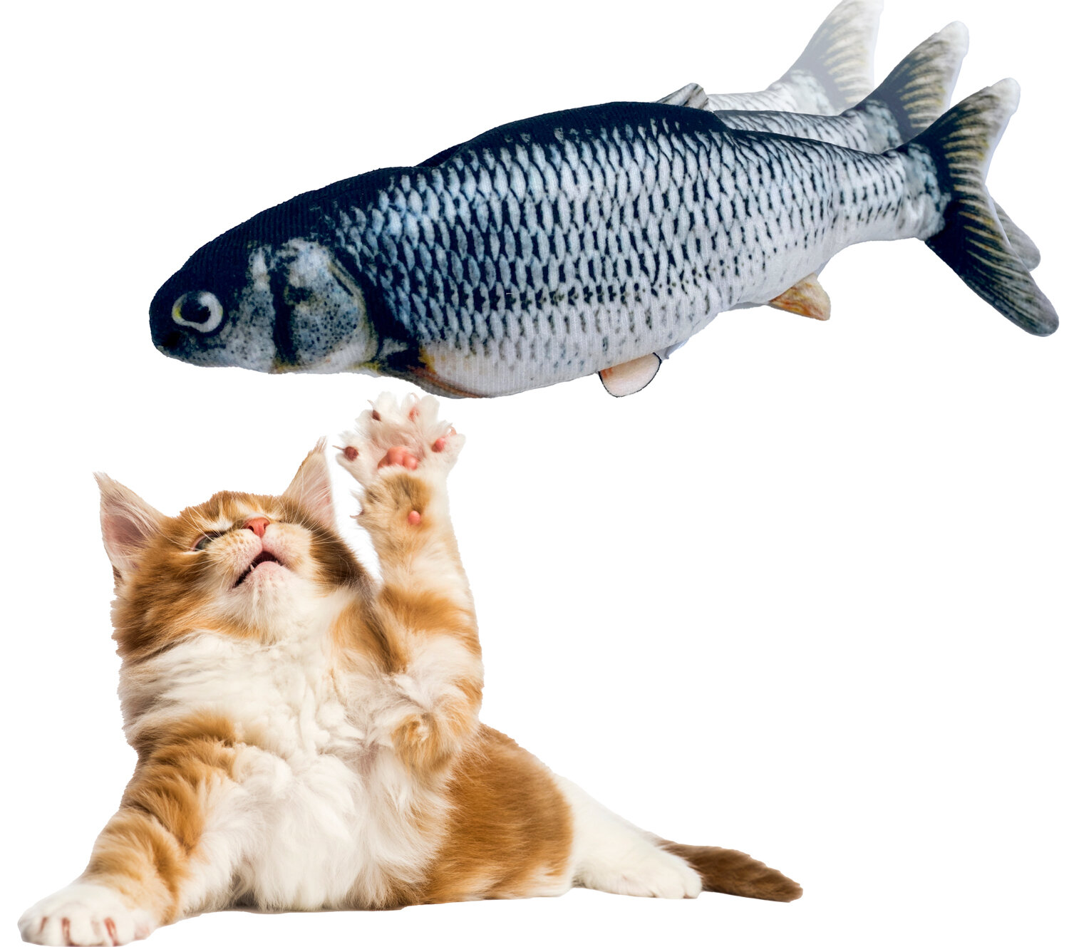 Танцующая рыбка-игрушка для кошек и собак с движущимся хвостом, USB-зарядкой и забавным карпом