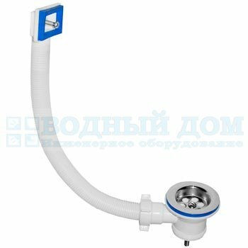 Выпуск в мойку VIRPlast 'элит' нерж. Ø 70 мм с прямоуг. переливом 642 1-1/2'