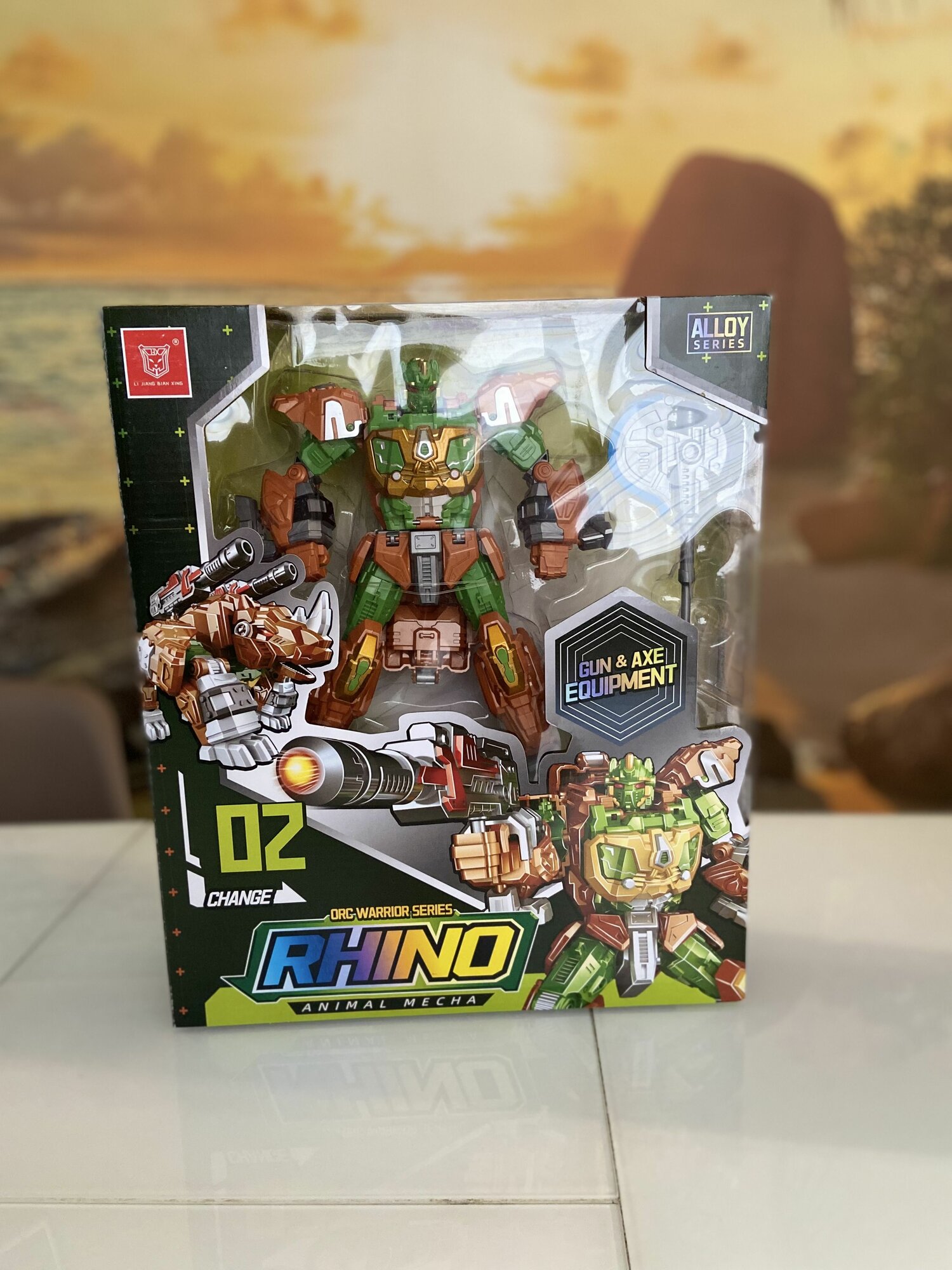 Робот трансформер Носорог Transformers Rhino Samurai Model, детали из сплава