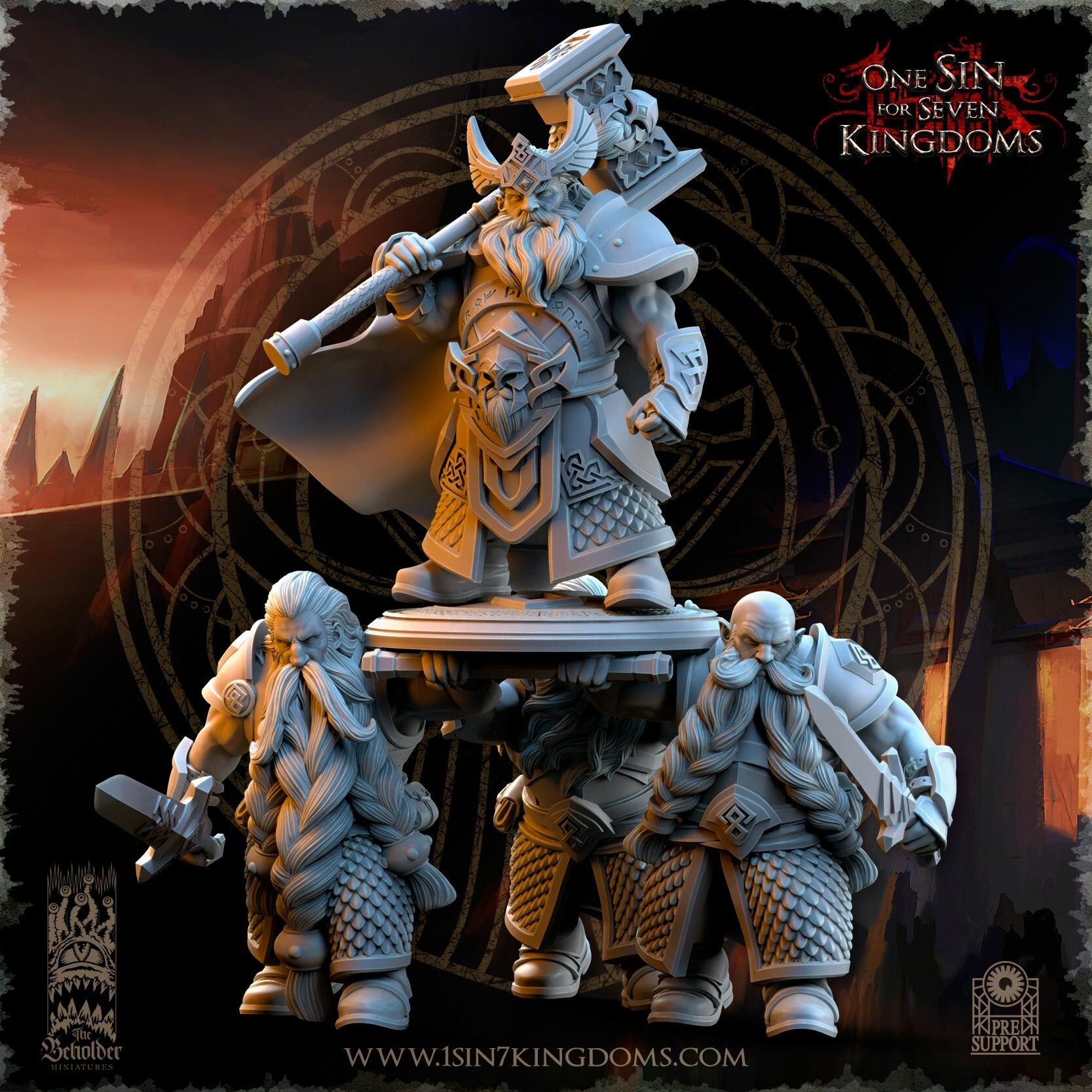 Миниатюра Warhammer Dwarf King of the Mountain Heart