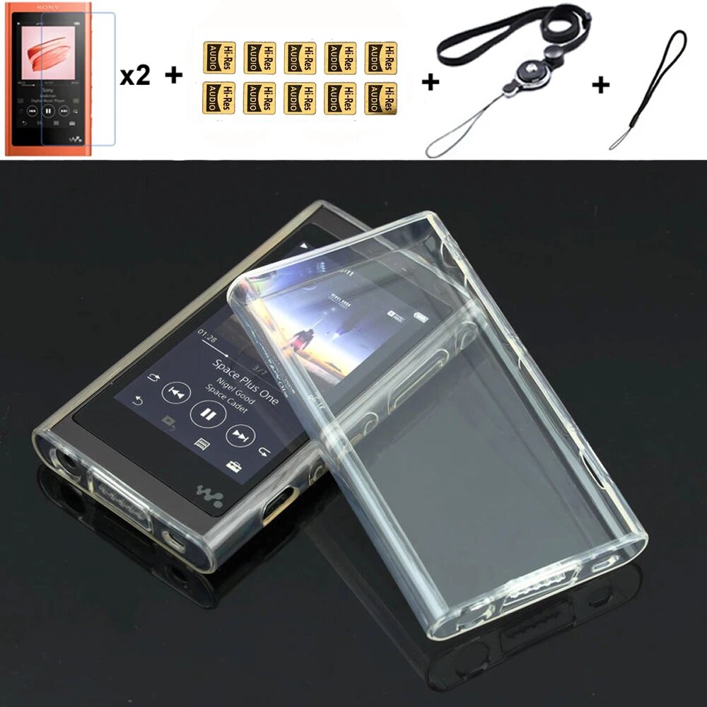Мягкий прозрачный защитный чехол из ТПУ для Sony Walkman NW A50 A55 A56 A57 A55HN A56HN A57HN с мягкой пленкой и ремешком