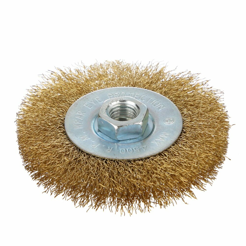 Щетка-насадка DORN для УШМ латунированная плоская М14х100 мм