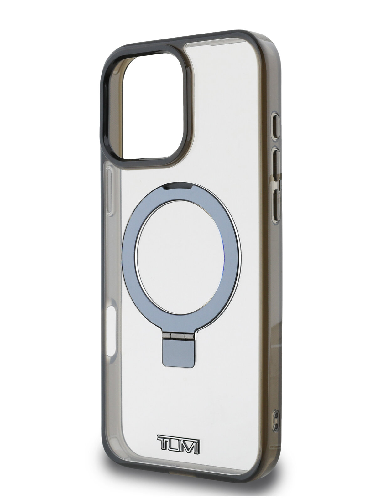 TUMI для iPhone 16 Pro Max чехол PC/TPU + Aluminium Ring stand Hard Transp/Black (MagSafe)