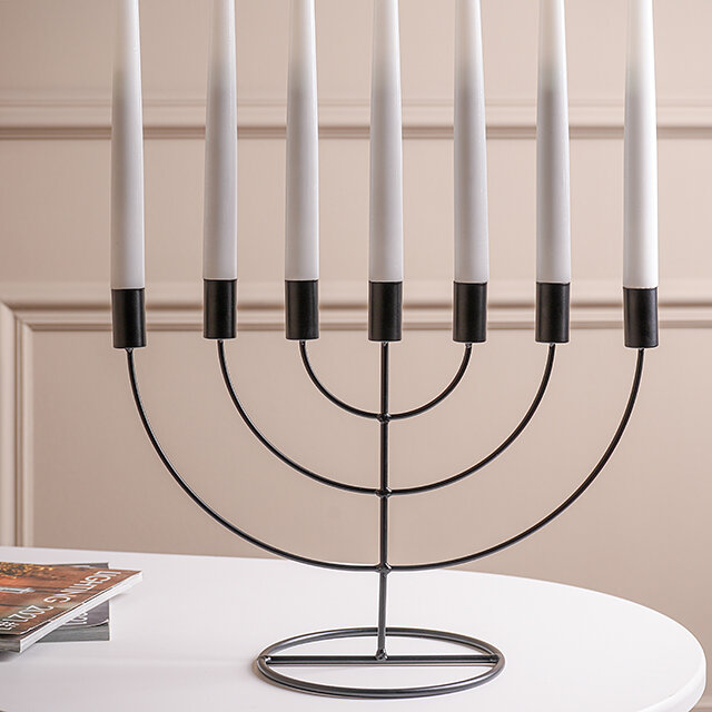 Подсвечник - Менора Адажио, на 7 свечей, 35 см, черный, Koopman, AKW102020