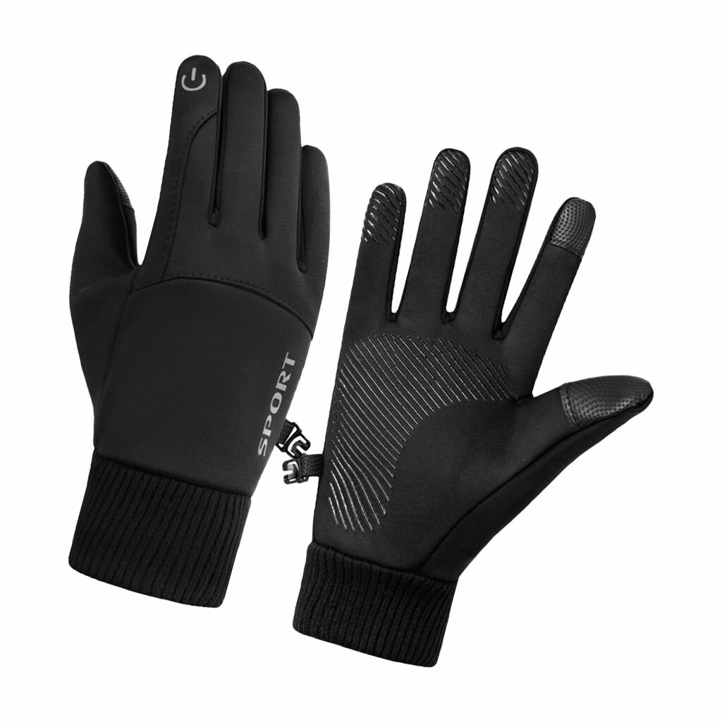 Осенне-зимние велоперчатки с мягкой подкладкой черные