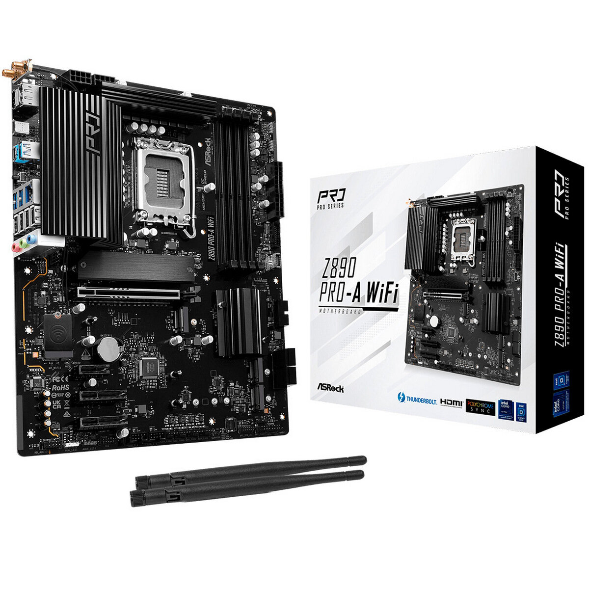 Материнская плата ASRock Z890 PRO-A WIFI, LGA1851, Intel Z890, ATX, RTL (Z890 PRO-A WIFI)