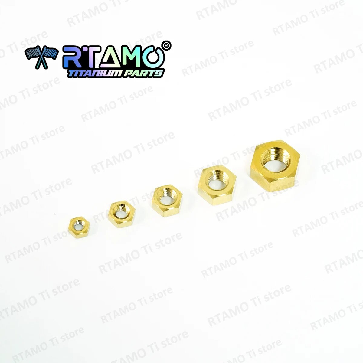 RTAMO Титановые гайки Gr5 M3 M4 M5 M6 M8 M6, Gold (1pc)
