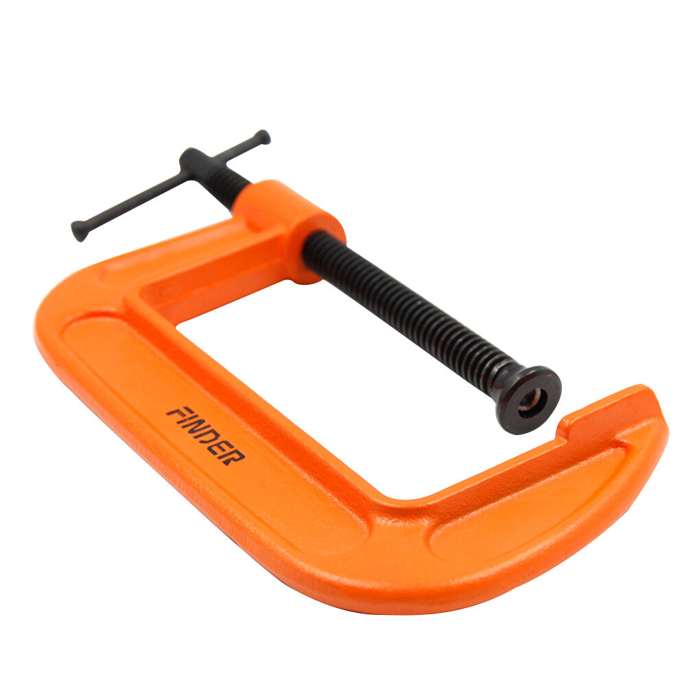 Высококачественный утолщенный ручной винтовой зажим G-образного типа с стержнем из углеродистой стали (1 дюйм).