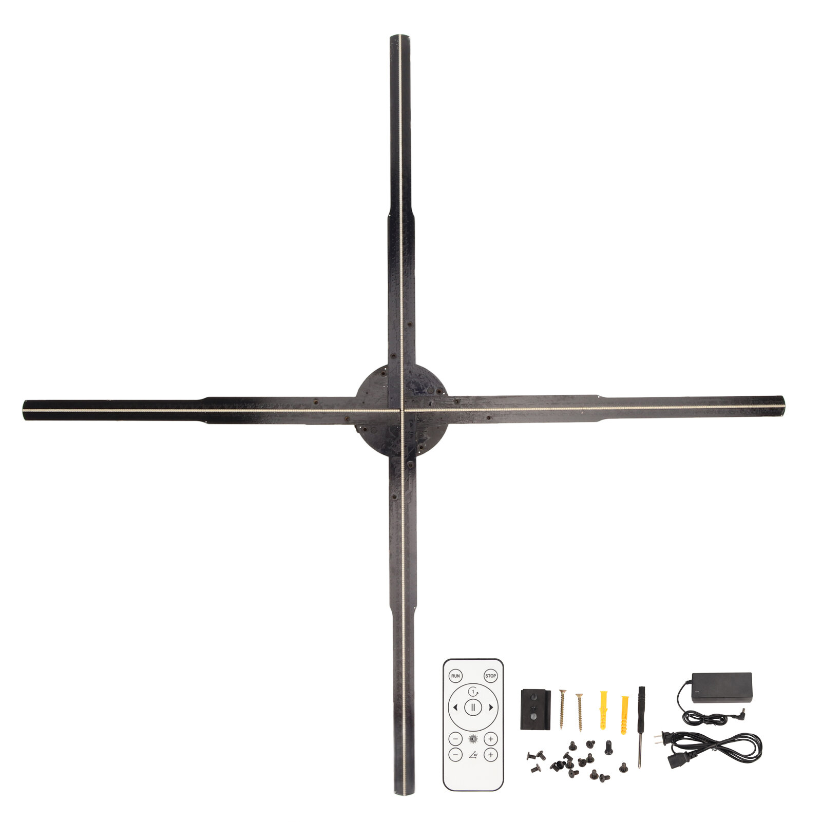 3D-голограммный вентилятор Ultra HD 722 со светодиодной подсветкой, приложение для телефона, ПК, Wi-Fi, голографический рекламный дисплей с дистанционным управлением, 100‑240 В, 24,2 дюйма, вилка стандарта США