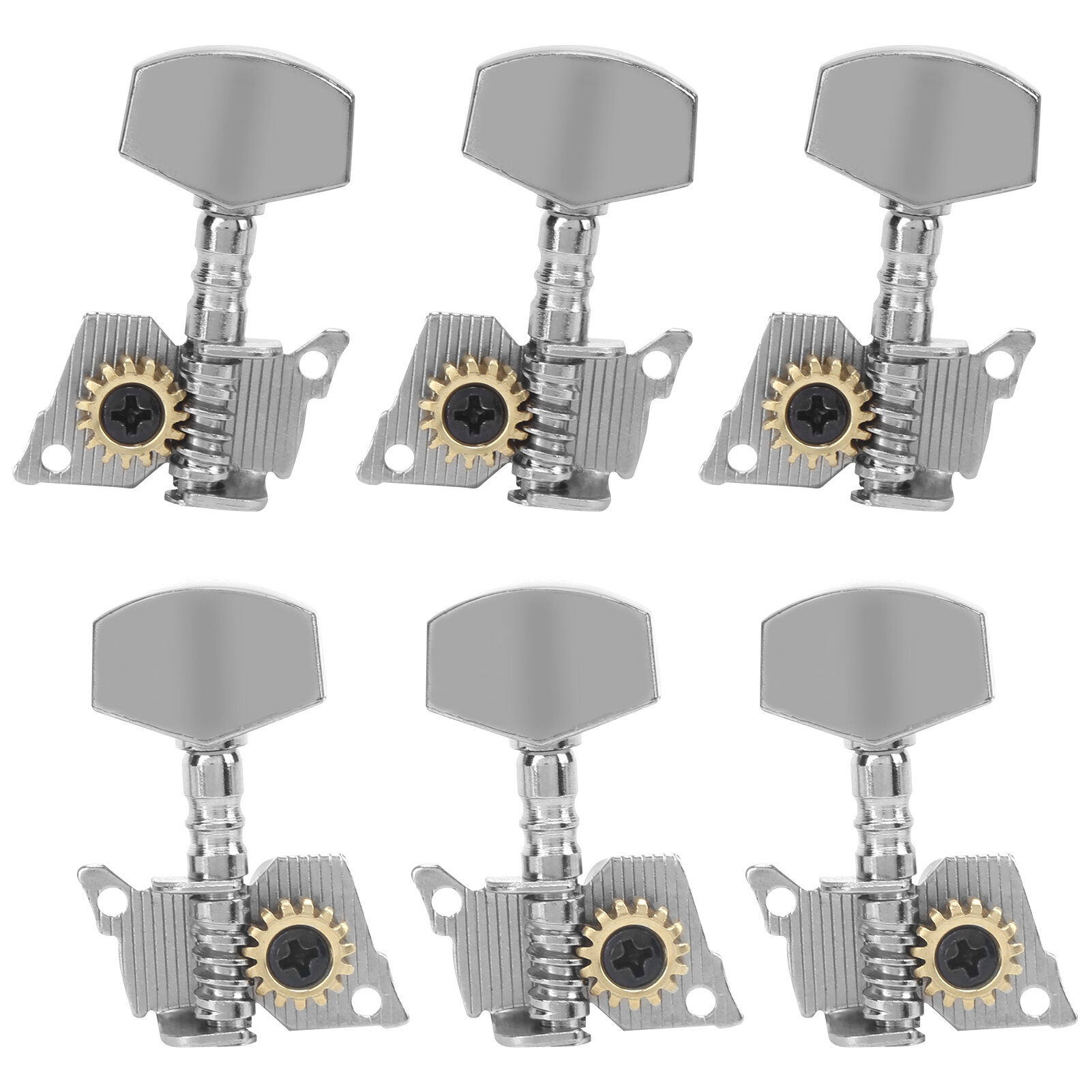 Колки для настройки гитары, ключи, блокирующие колки, колки, серебряные запасные части для укулеле3 слева и 3 справа