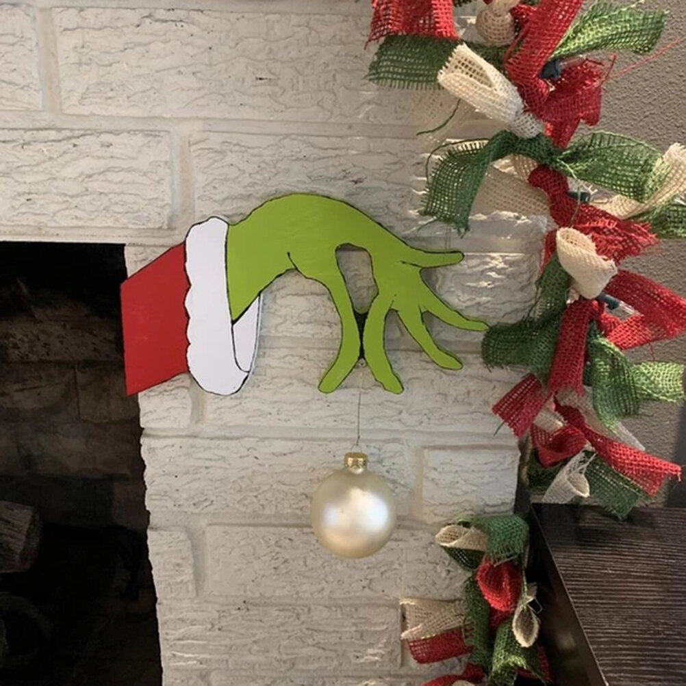 Рождественские украшения в виде вора, изысканные забавные декорации для окна, камина и стены.