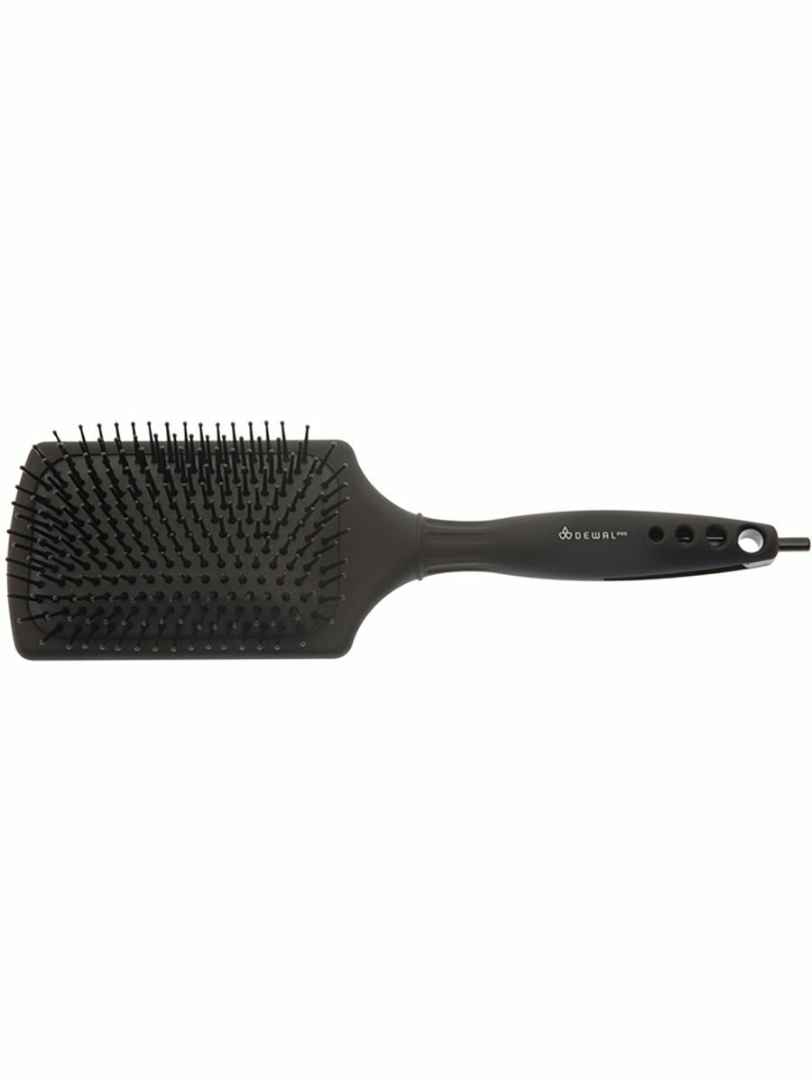 Щетка Dewal BLACK MAGIC, массажная, бархатная, черная, 11 рядов