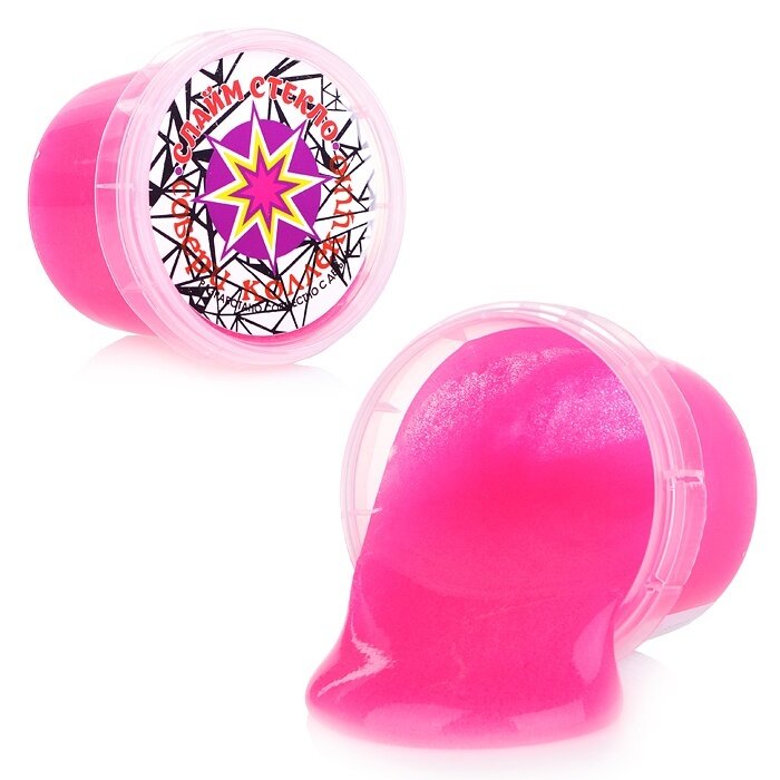 Слайм Лепа Стекло, Party Slime, в банке, 100 гр, розовый неон