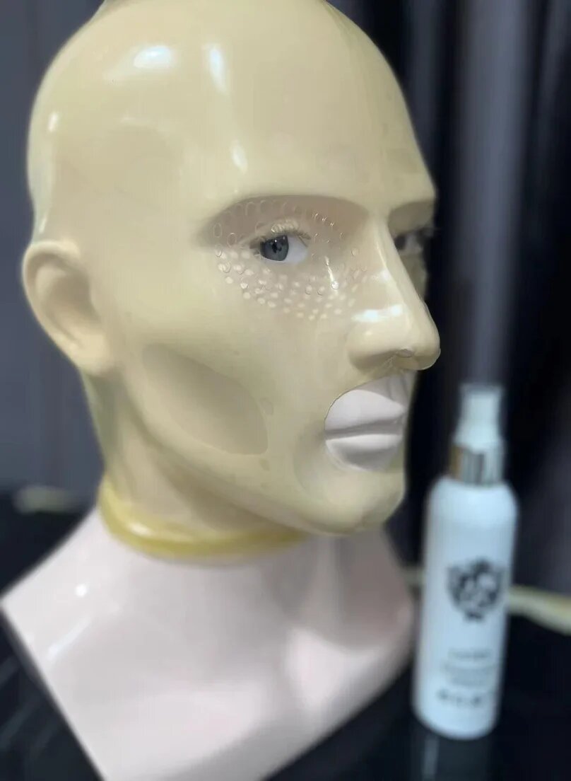 Мужской латексный костюм с капюшоном XL, vest with a hood