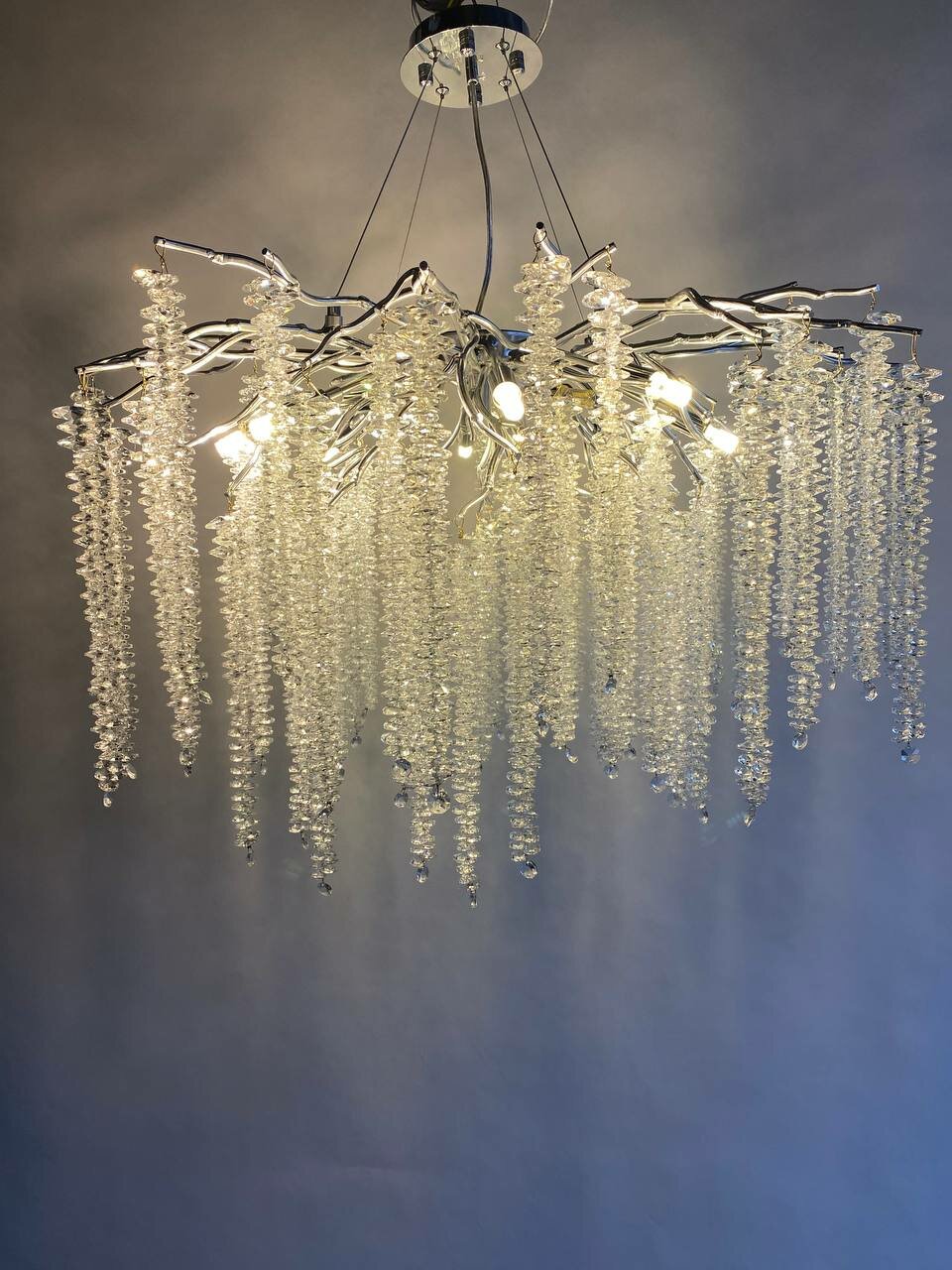 Люстра подвесная потолочная G9 50 Вт Coral Crystals Round D80 Люстра потолочная подвесная кристаллы на ветках Blesslight
